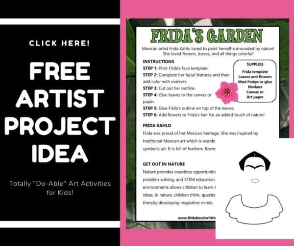 Frida Kahlo Leaf Art Project - Little Bins for Little Hands