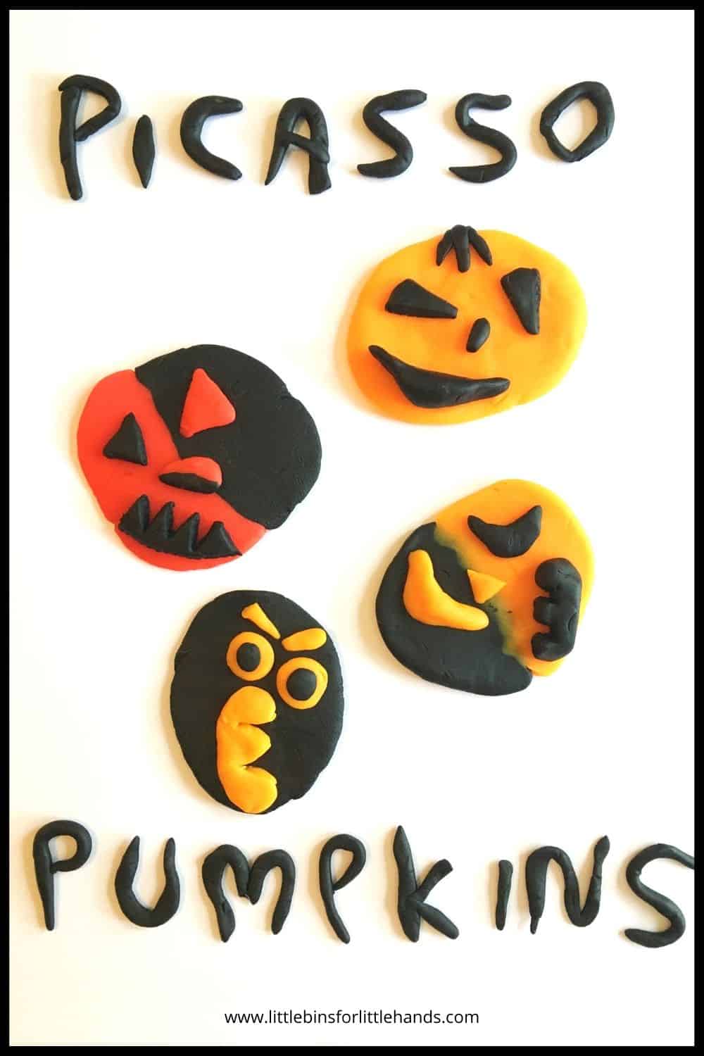 Picasso Pumpkins For Halloween - Little Bins for Little Hands