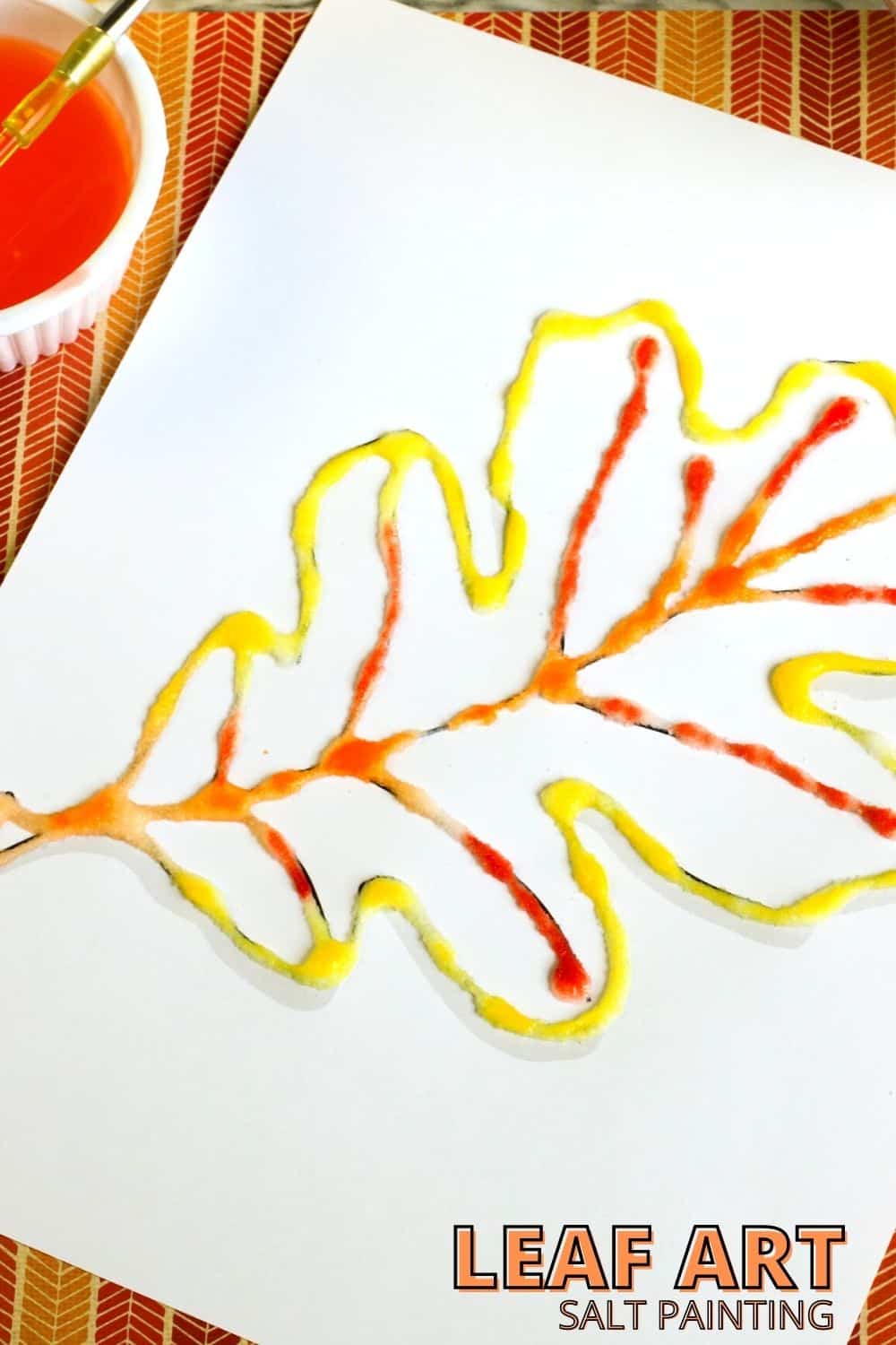 Leaf Salt Painting For Fall - Little Bins for Little Hands