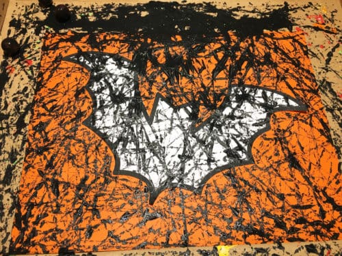 Easy Bat Painting For Halloween - Little Bins for Little Hands