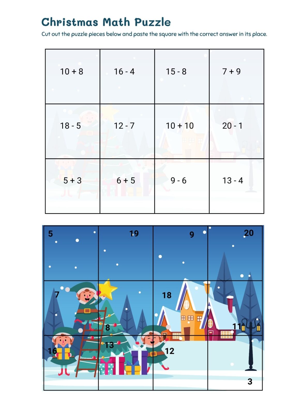 Christmas Math Activities & Printable Worksheets - Little Bins for ...