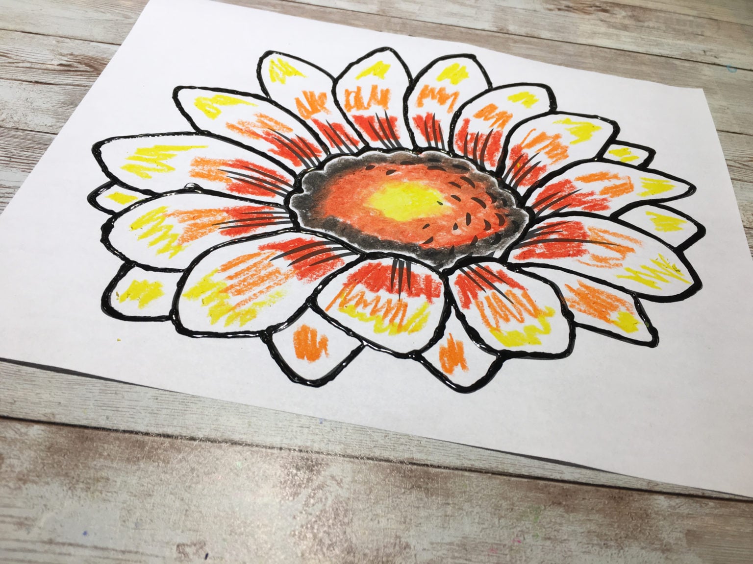 Georgia O’Keeffe Flower Art Project (Oil Pastel Flowers for Kids)