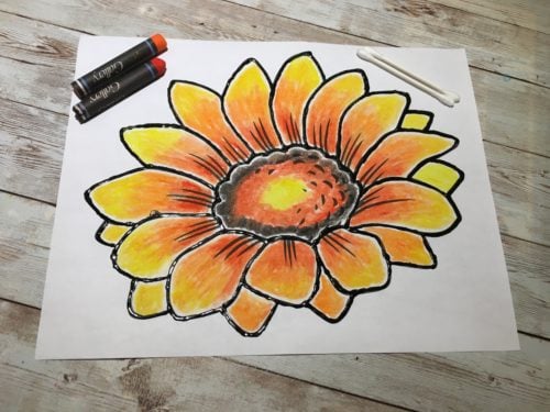 Georgia O’Keeffe Flower Art Project (Oil Pastel Flowers for Kids)