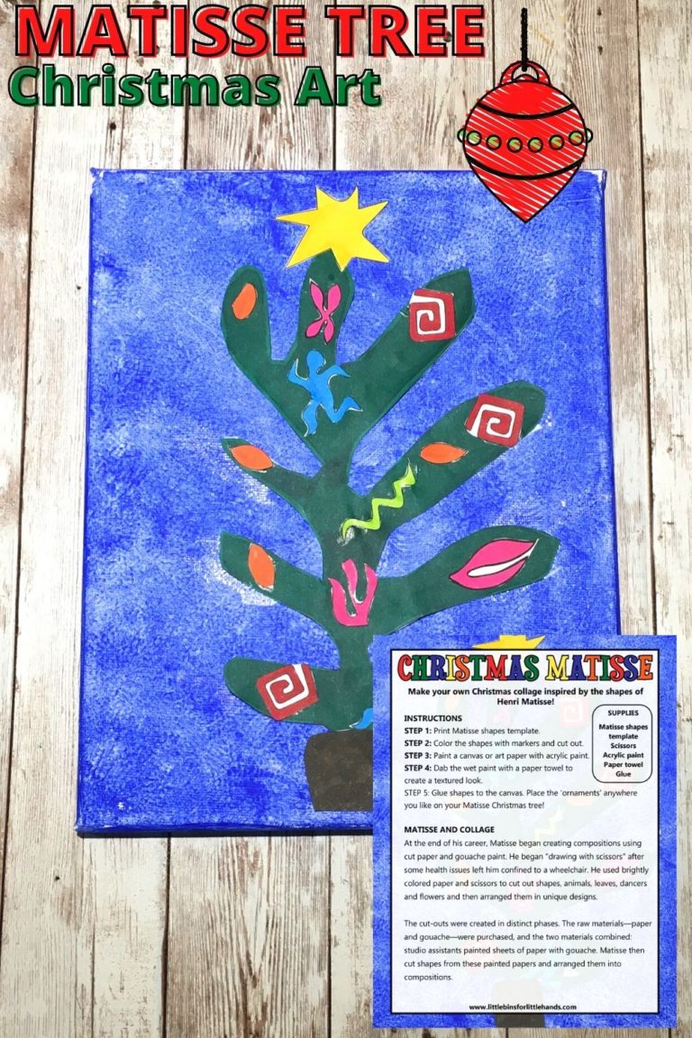 Matisse Christmas Tree Art (FREE Template) - Little Bins for Little Hands