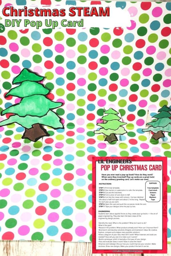 Pop Up Christmas Card Template - Little Bins for Little Hands