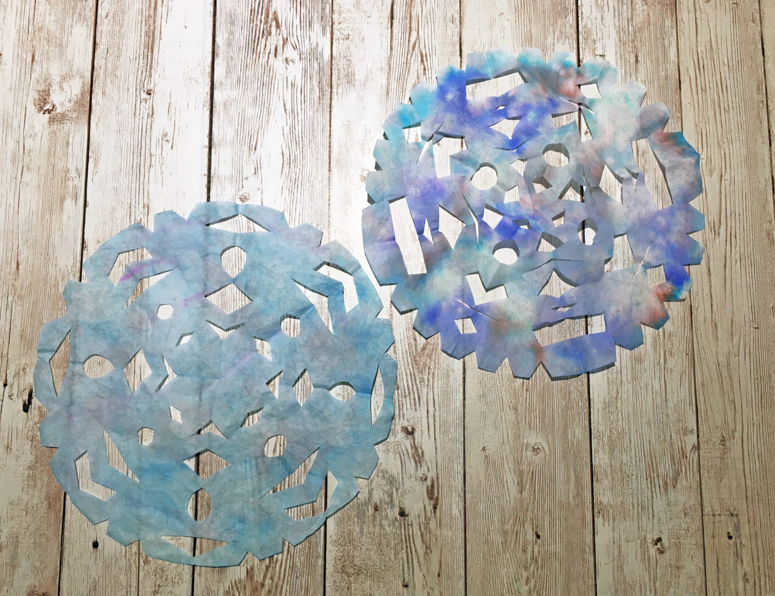 How To Make Snowflake Coffee Filters - Little Bins for Little Hands