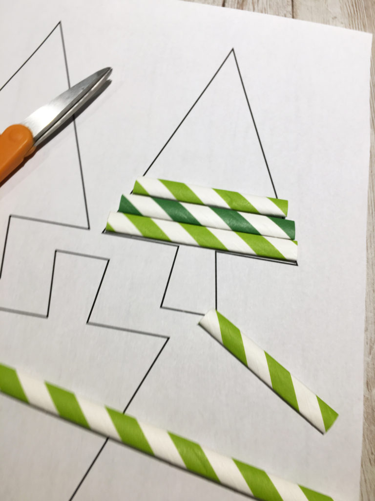 Easy Straw Christmas Ornaments - Little Bins for Little Hands