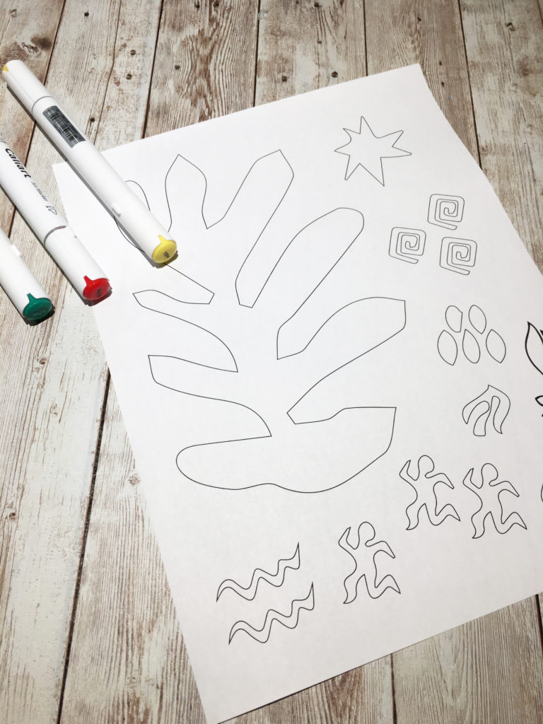 Matisse Christmas Tree Art (FREE Template) - Little Bins for Little Hands