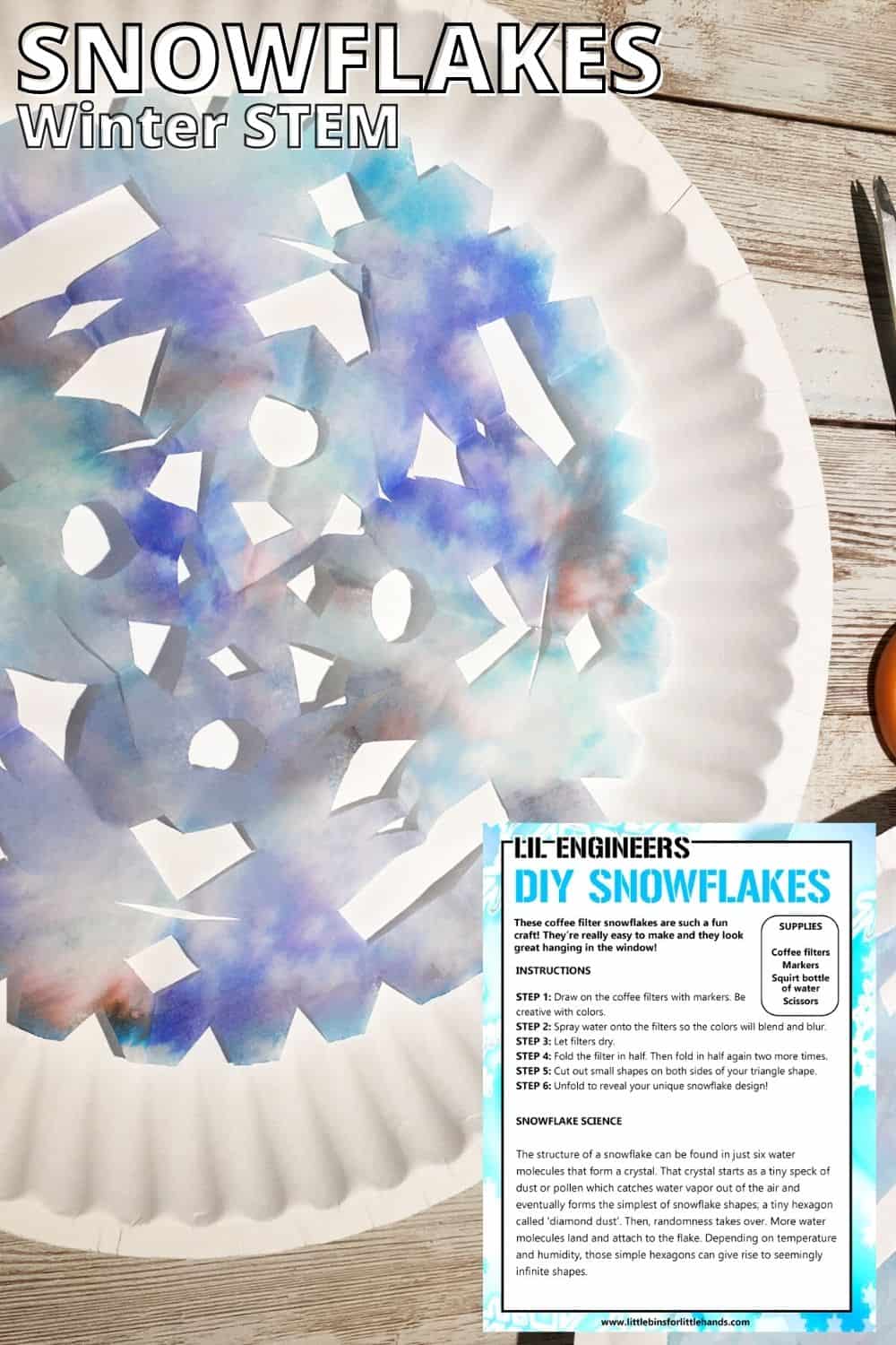 How To Make Snowflake Coffee Filters - Little Bins for Little Hands
