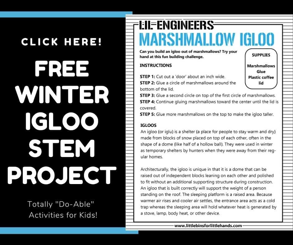 Build a Marshmallow Igloo - Little Bins for Little Hands