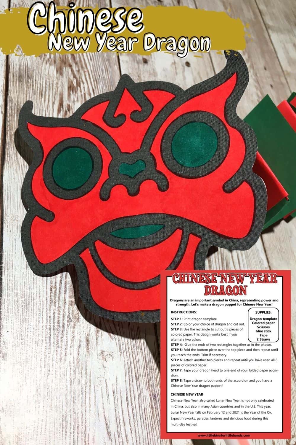 Dragon Puppet For Chinese New Year - Little Bins for Little Hands