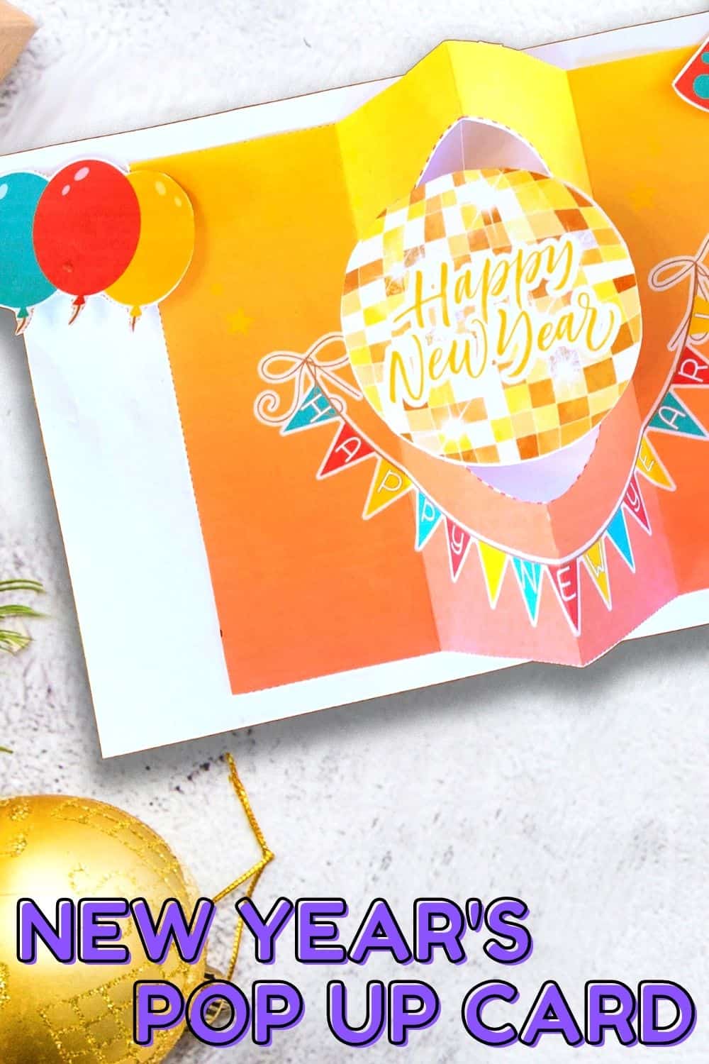 Happy New Year Pop Up Card - Little Bins for Little Hands