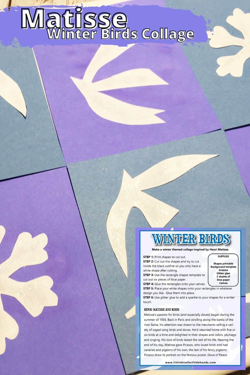 Matisse Birds Collage Art For Kids - Little Bins for Little Hands