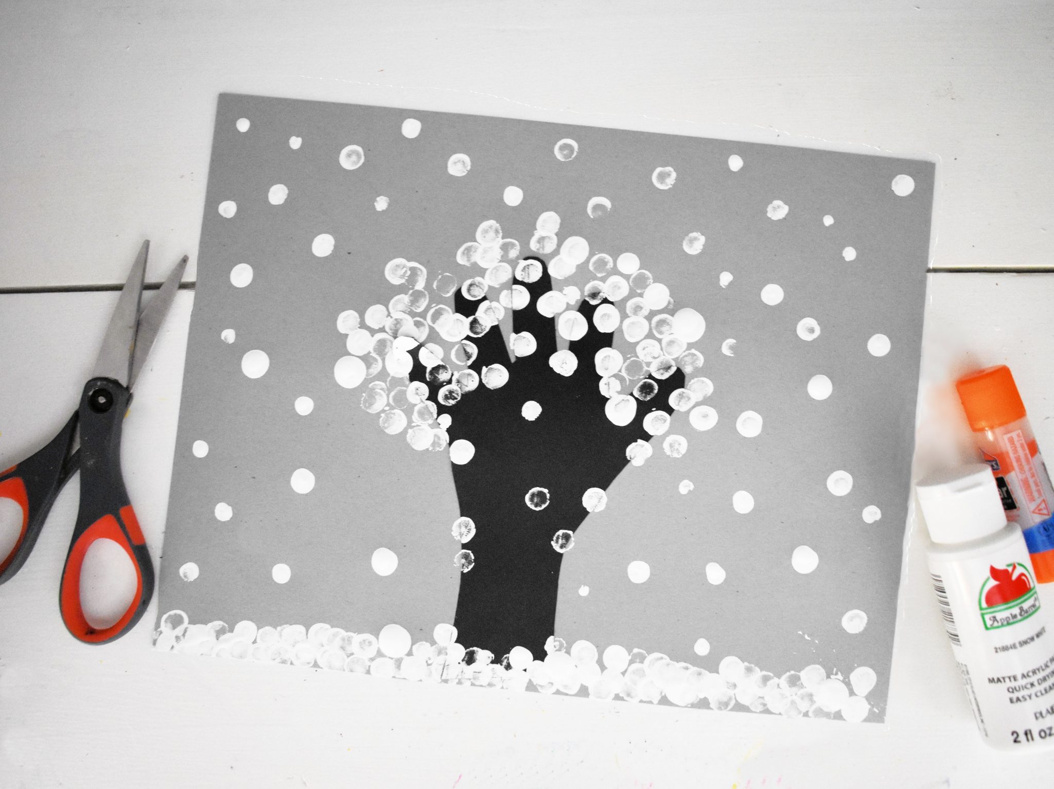 Winter Handprint Art - Little Bins for Little Hands