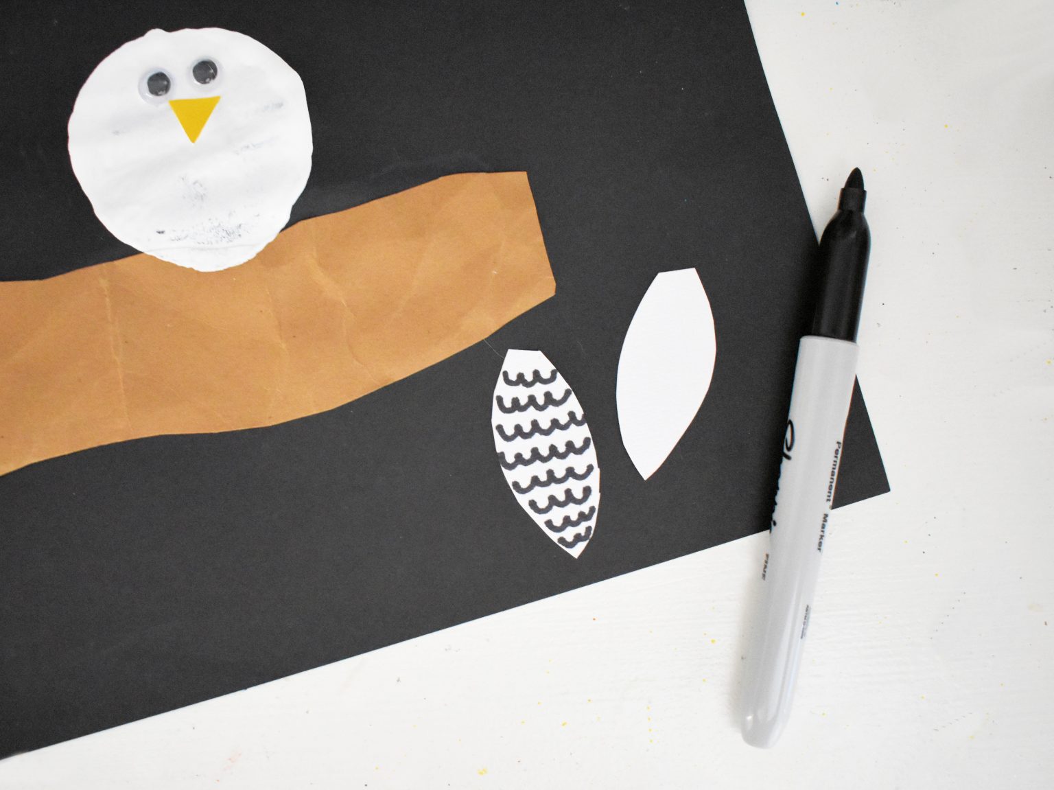 Winter Owl Printing With Potatoes - Little Bins for Little Hands