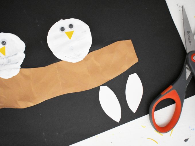 Winter Owl Printing With Potatoes - Little Bins for Little Hands