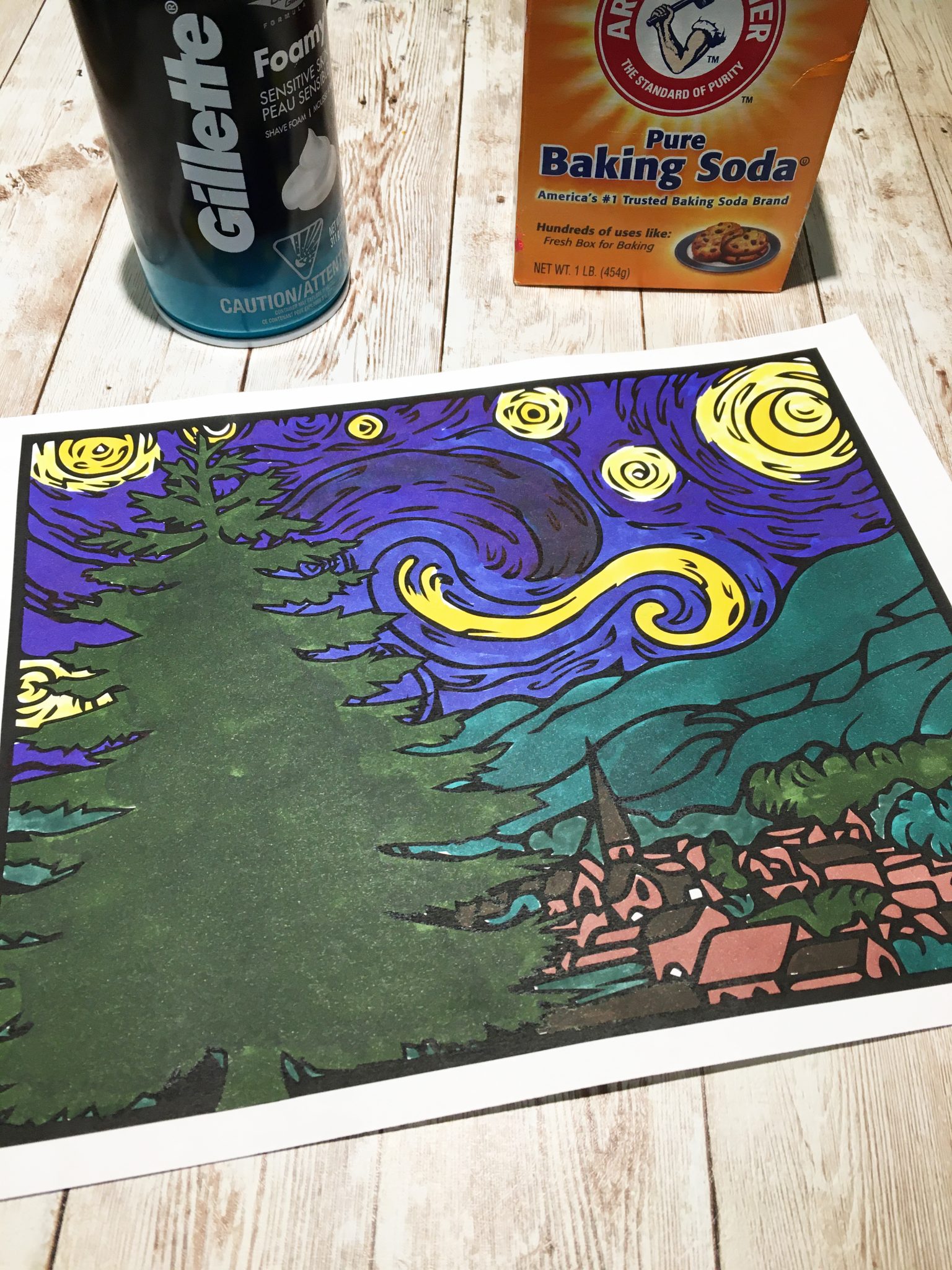 Snowy Night Painting | Van Gogh Starry Night Art for Kids
