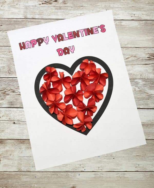 Valentine's Day Paper Flower Heart Card - Little Bins for Little Hands