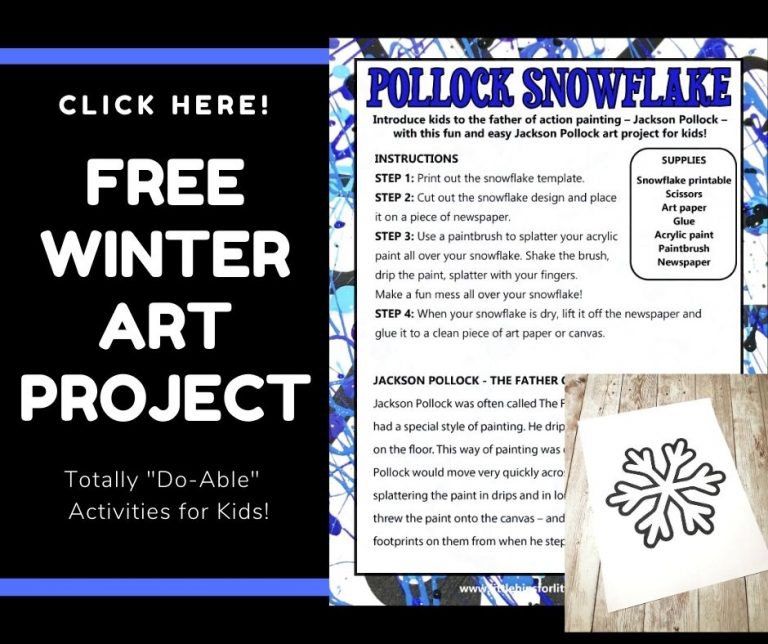 Pollock Winter Snowflake Painting - Little Bins for Little Hands
