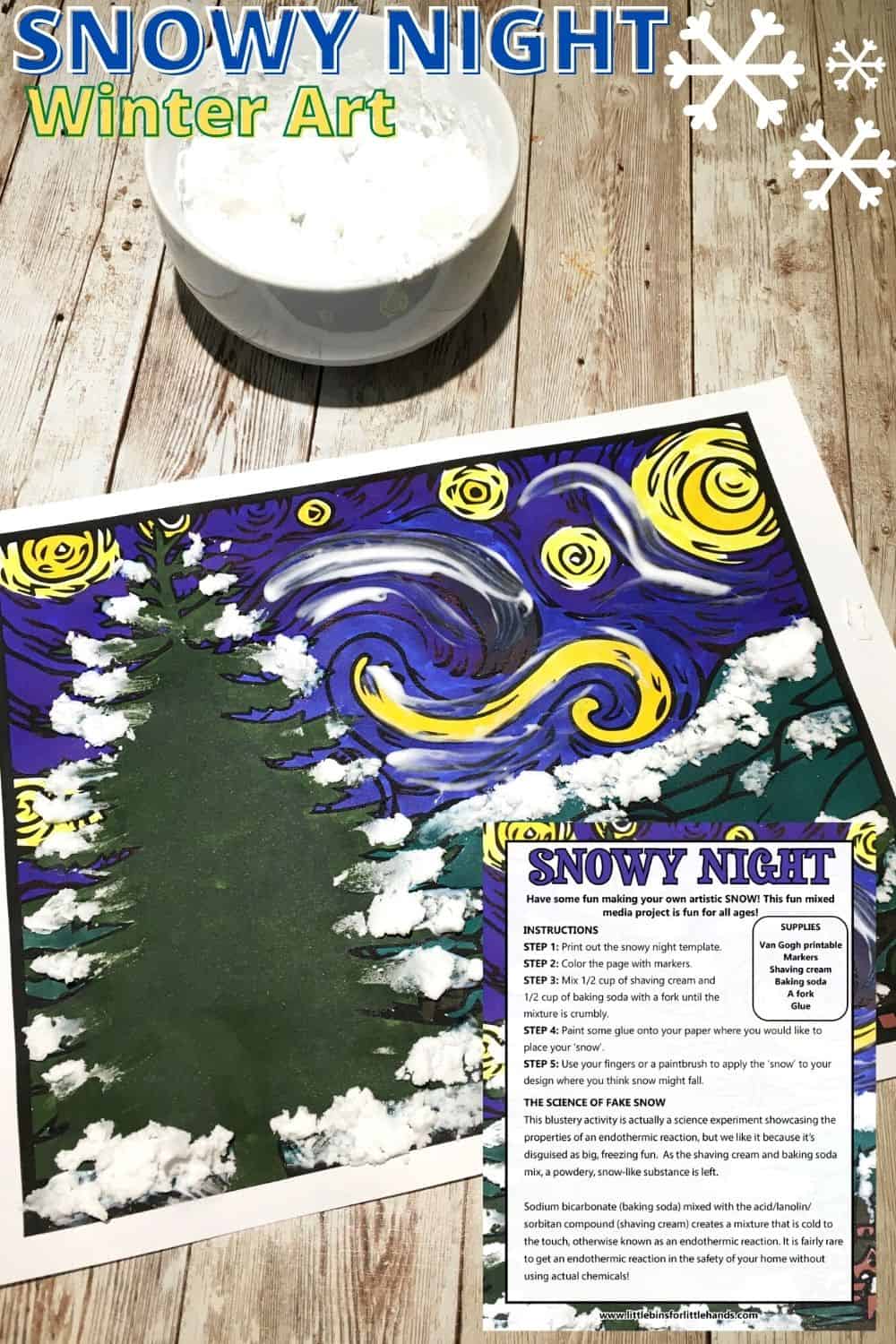 Van Gogh Snowy Night Painting - Little Bins for Little Hands