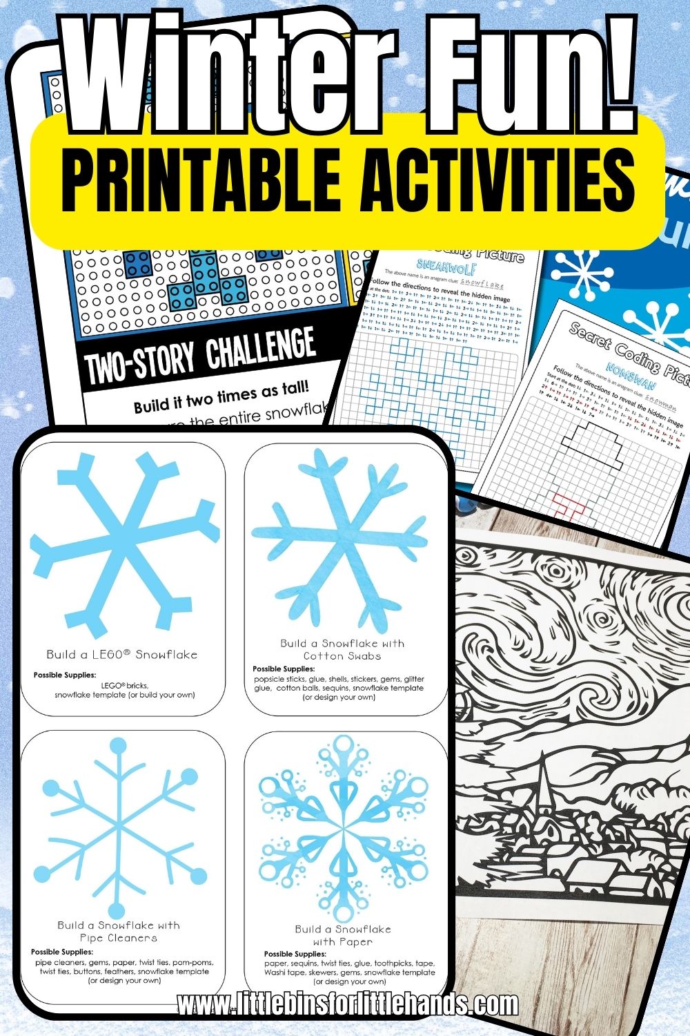 Free Printable Winter Activity Sheets - Little Bins for Little Hands