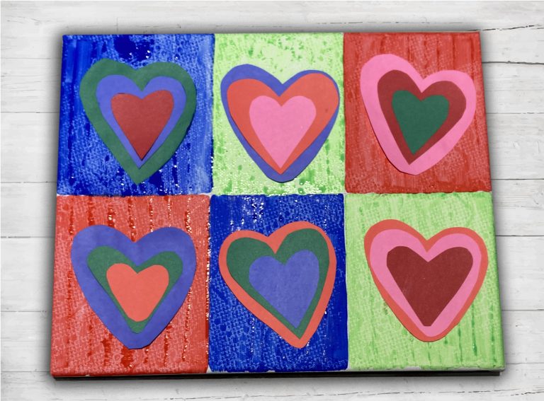 Kandinsky Hearts Art Project For Kids - Little Bins for Little Hands