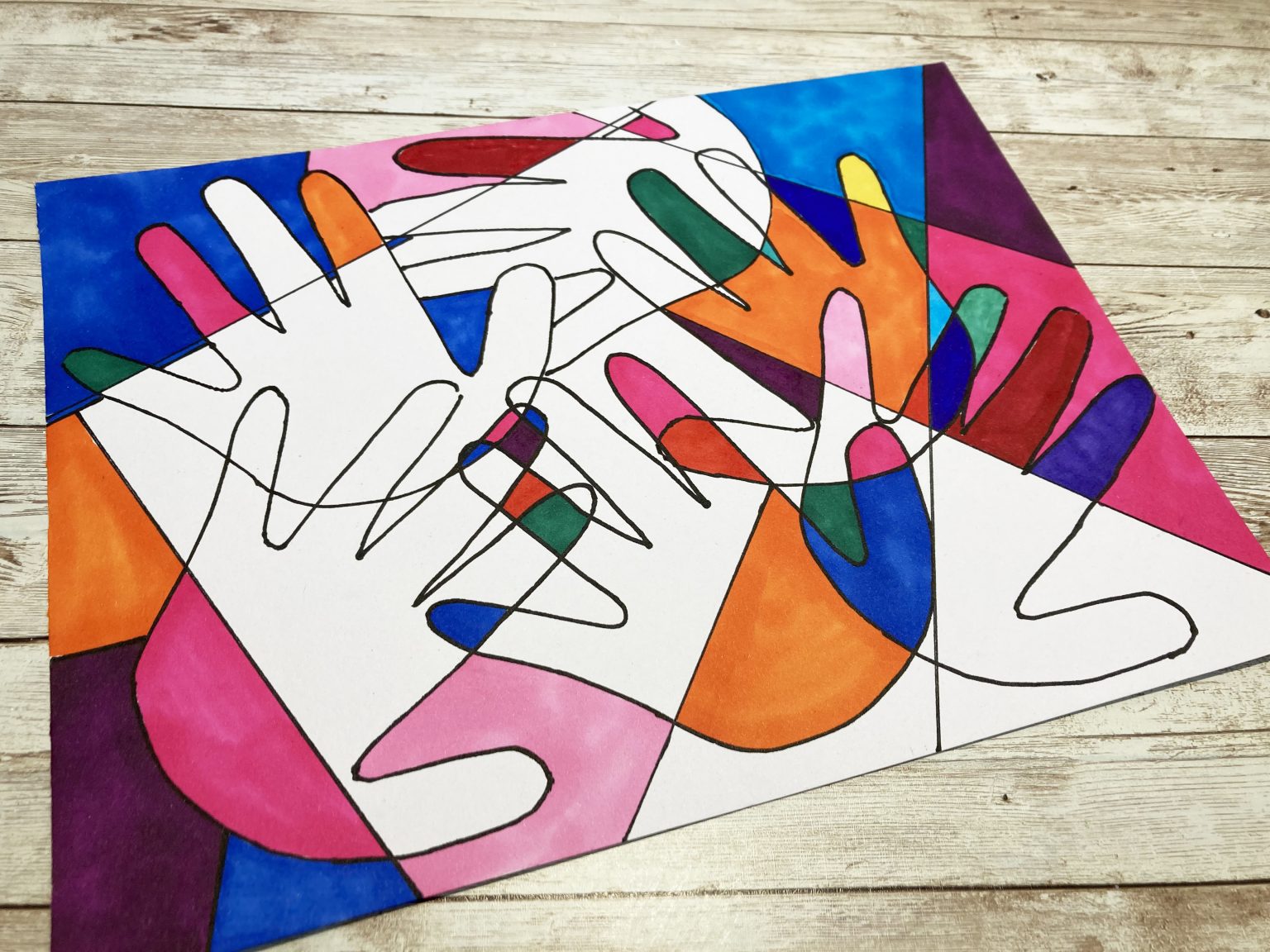 Handprint Collage Art Activity - Little Bins for Little Hands