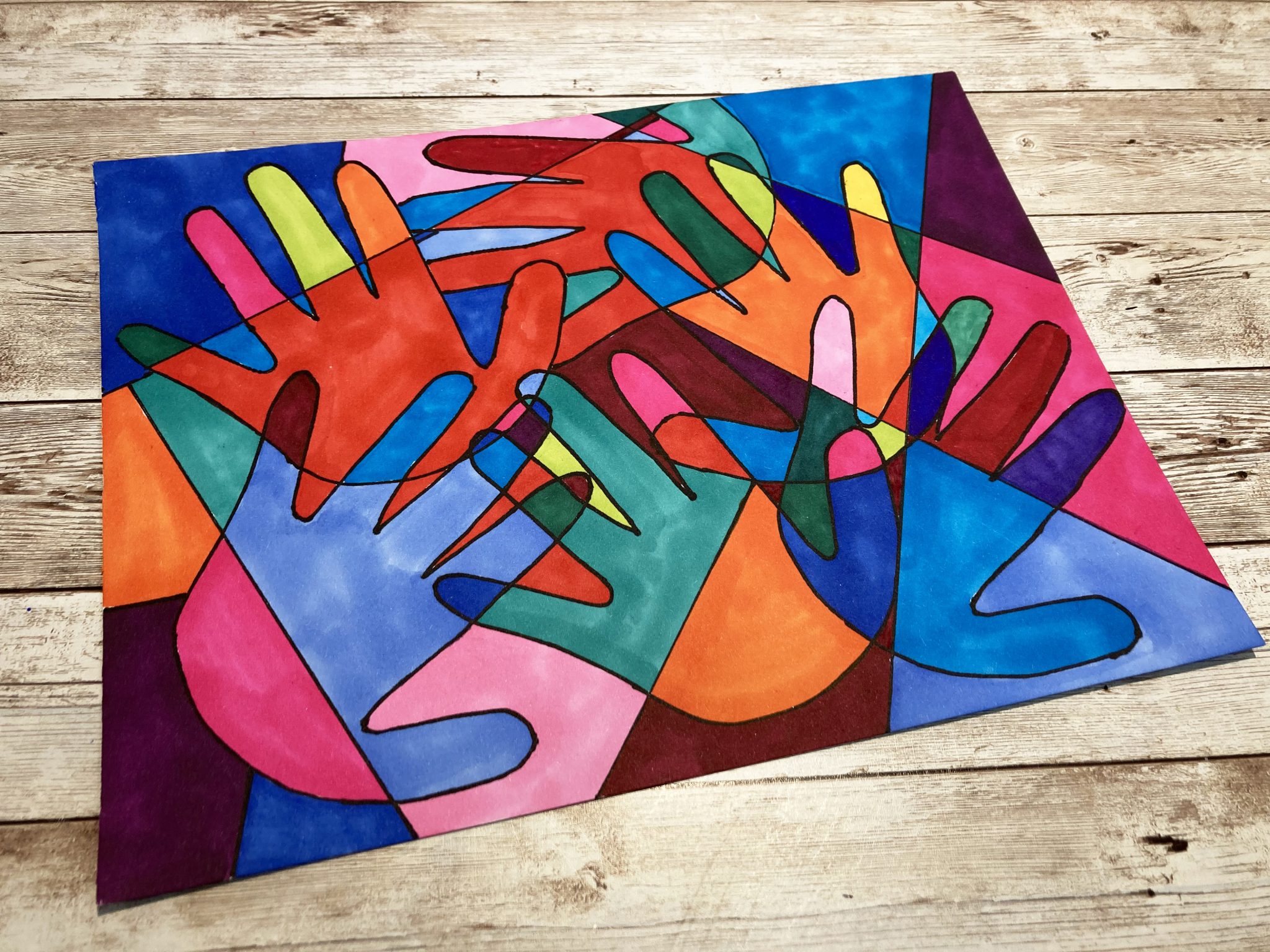 Handprint Collage Art Activity - Little Bins for Little Hands