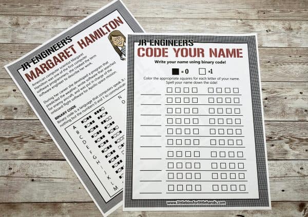 Code Your Name In Binary - Little Bins for Little Hands