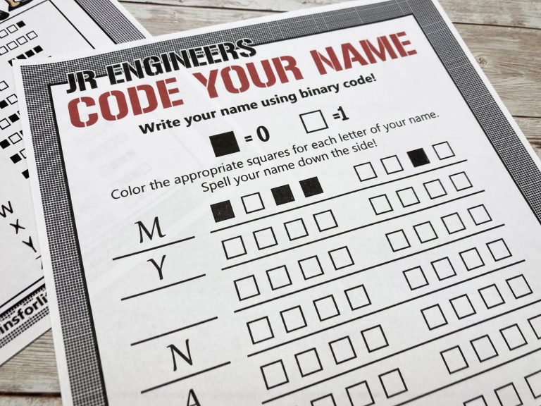 Code Your Name In Binary - Little Bins for Little Hands