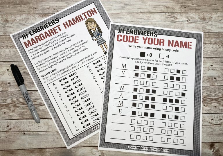 Code Your Name In Binary - Little Bins for Little Hands