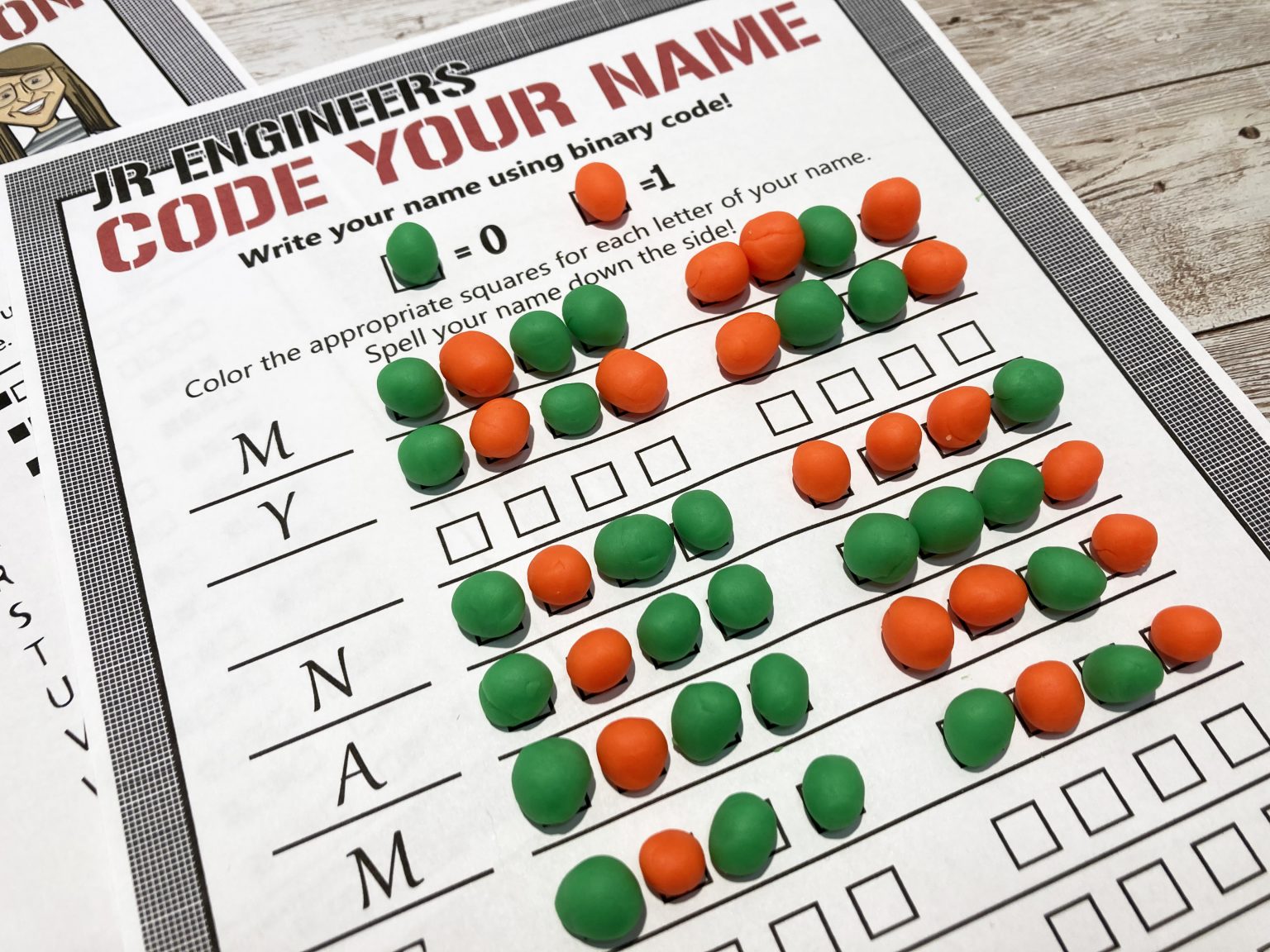 Code Your Name In Binary - Little Bins for Little Hands