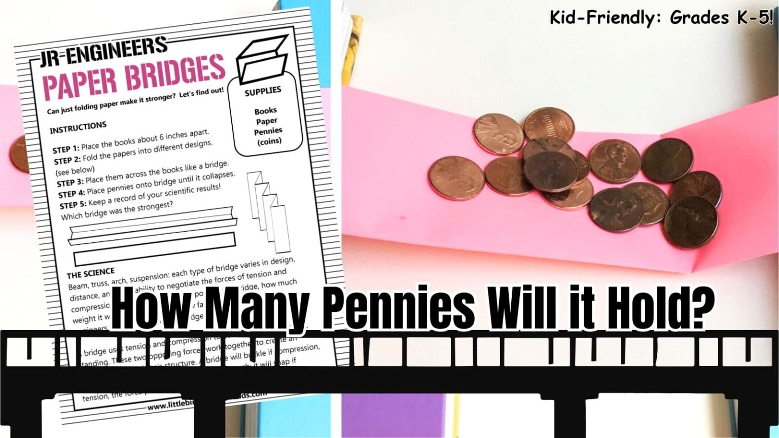 Paper Bridge STEM Challenge (Easy Engineering Activity for Kids)