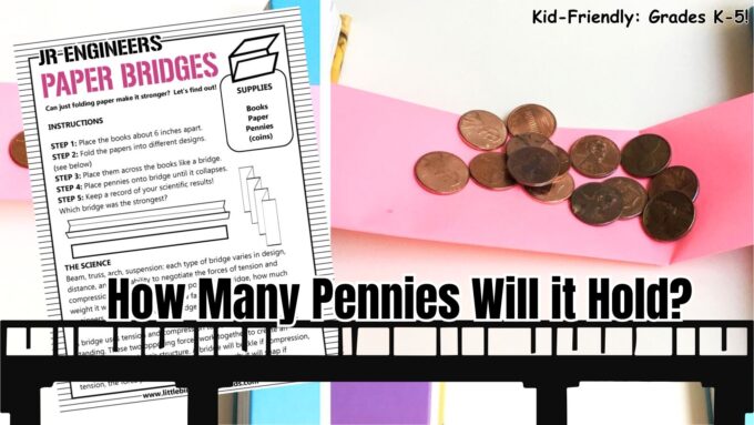 Paper Bridge STEM Challenge (Easy Engineering Activity for Kids)