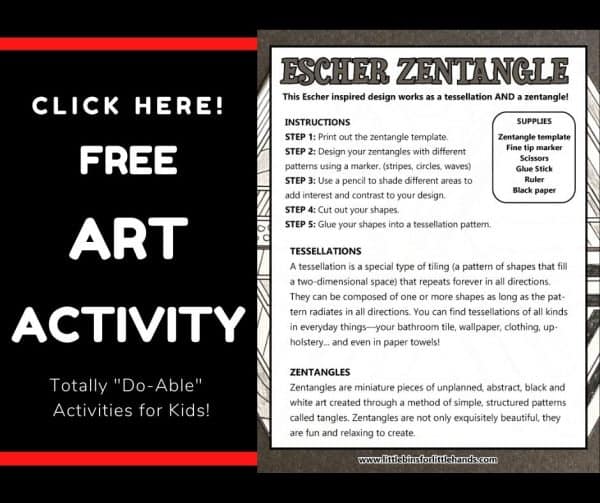 Zentangle Art Activity (Free Printable) - Little Bins for Little Hands