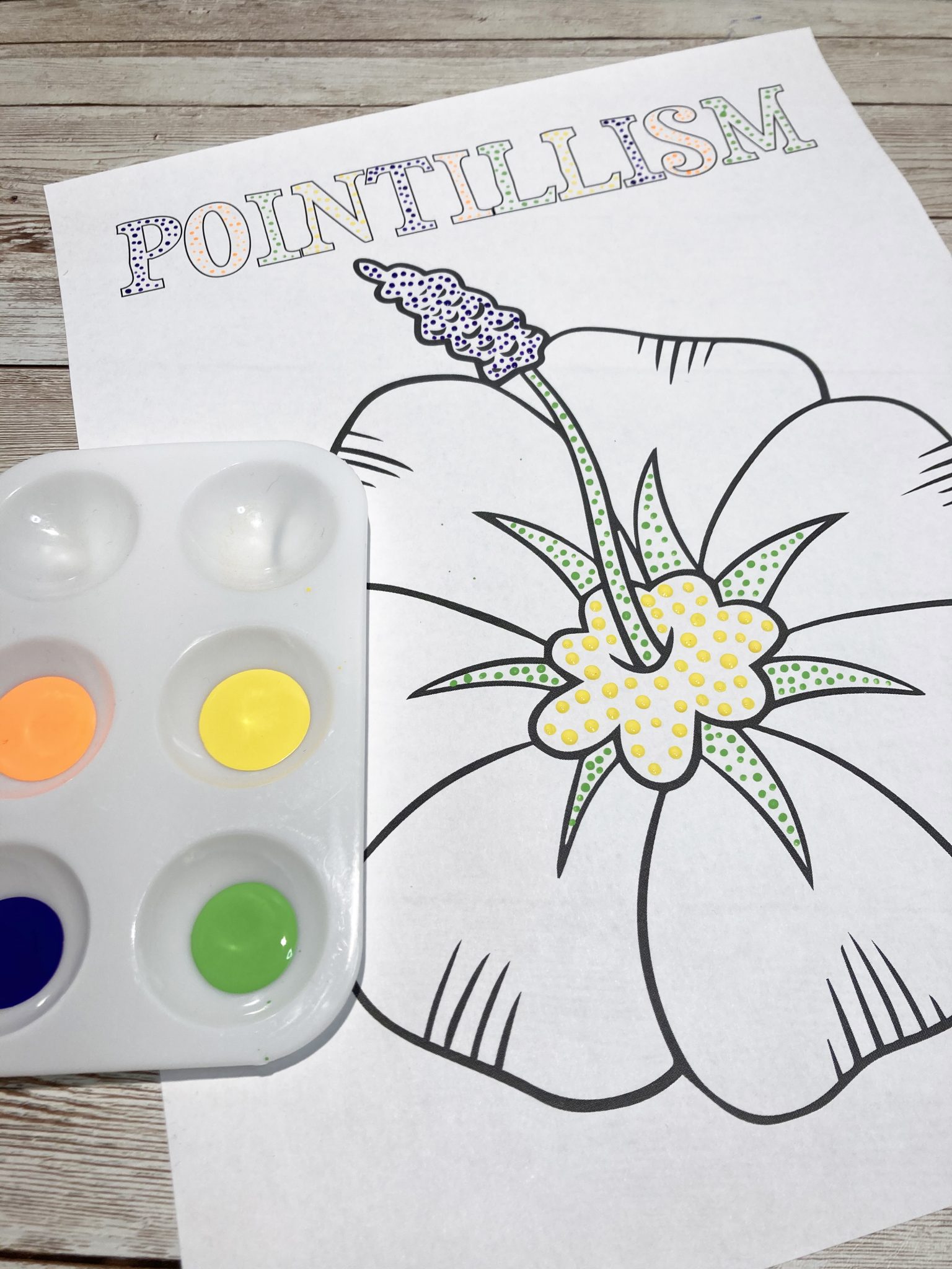 Flower Dot Art (Free Flower Template) - Little Bins for Little Hands