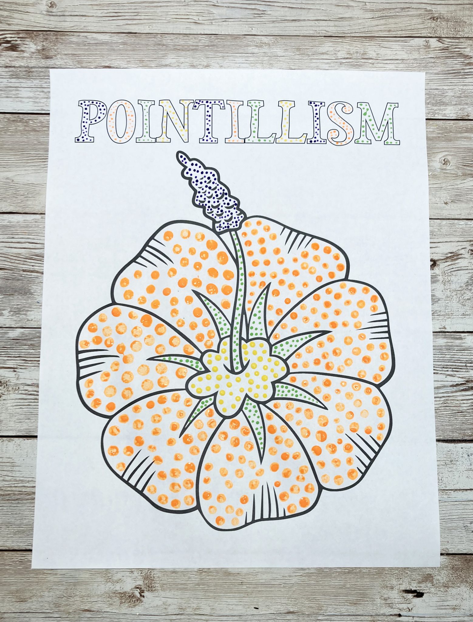 Flower Dot Art (Free Flower Template) - Little Bins for Little Hands