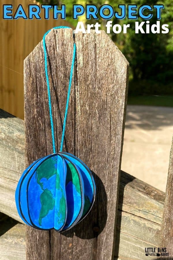 3D Paper Earth Craft For Earth Day - Little Bins for Little Hands