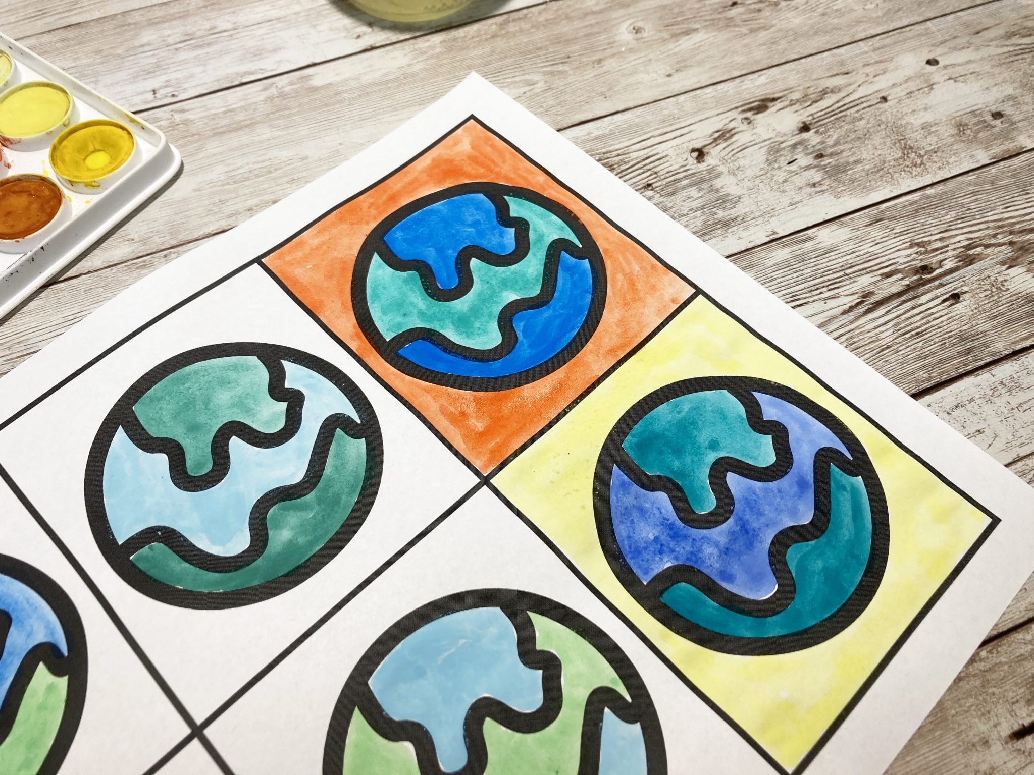 Earth Day Pop Art - Little Bins for Little Hands