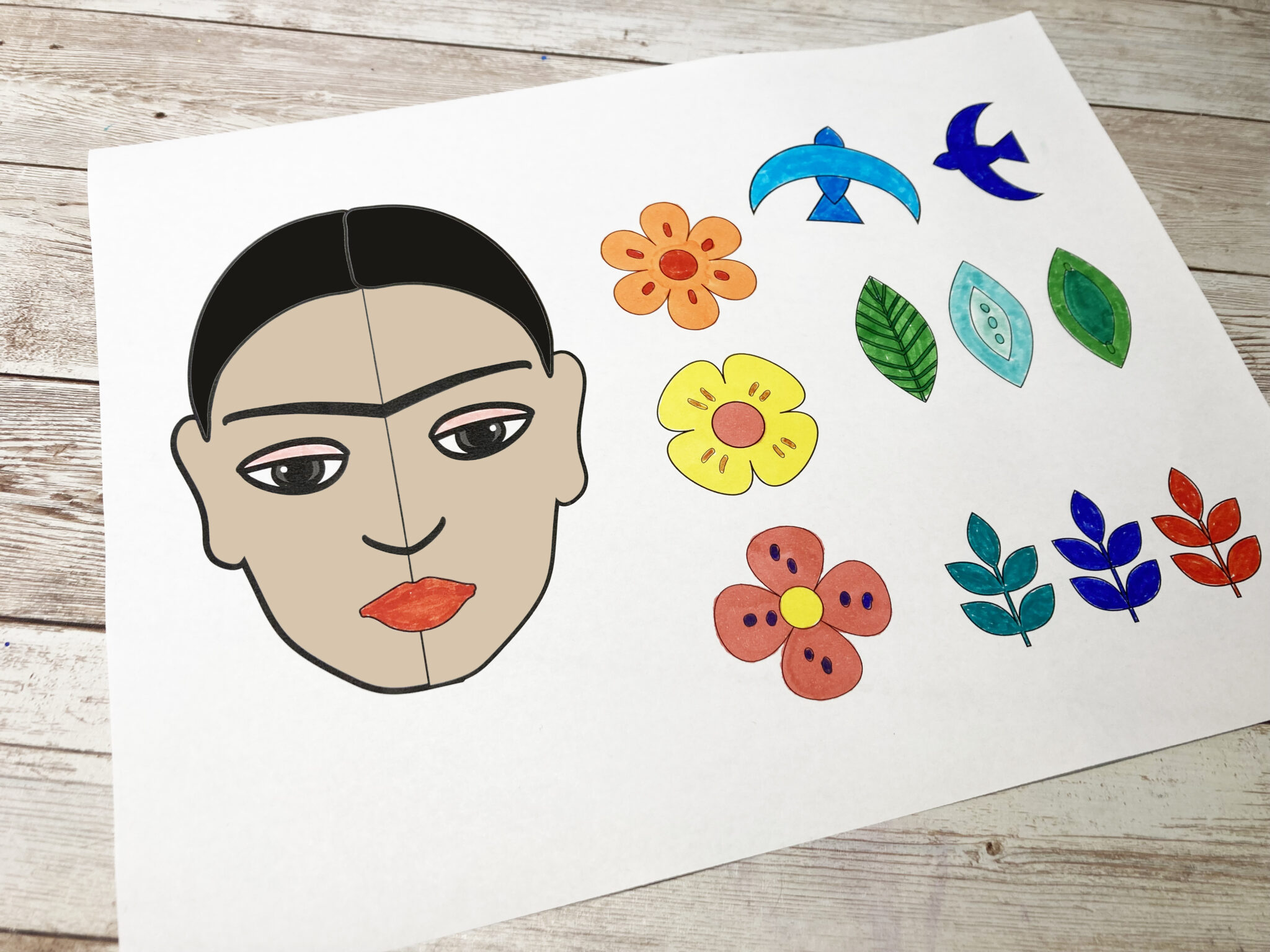 Frida Kahlo Collage For Kids - Little Bins for Little Hands