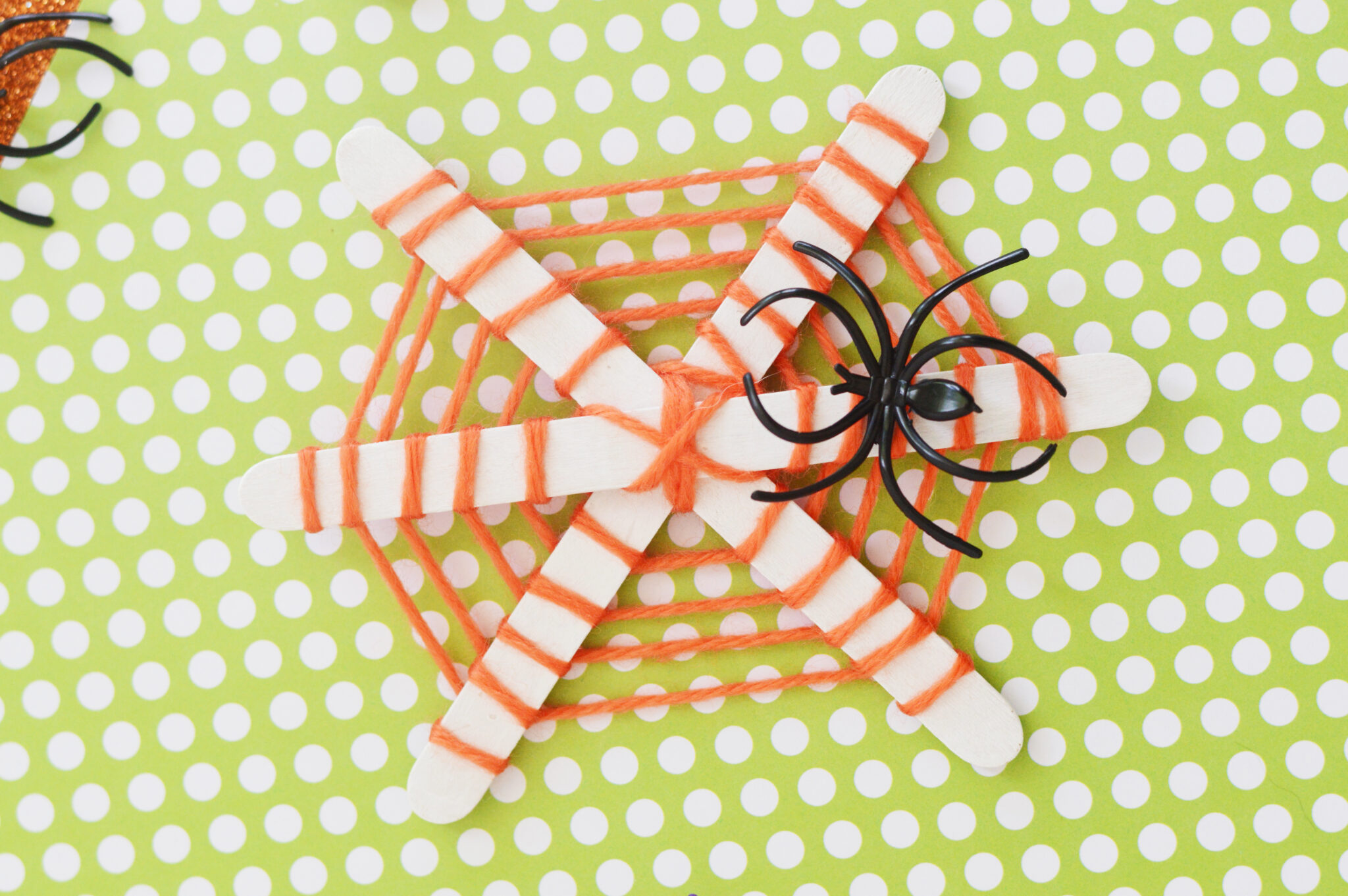 Popsicle Stick Spider Web Craft for Kids