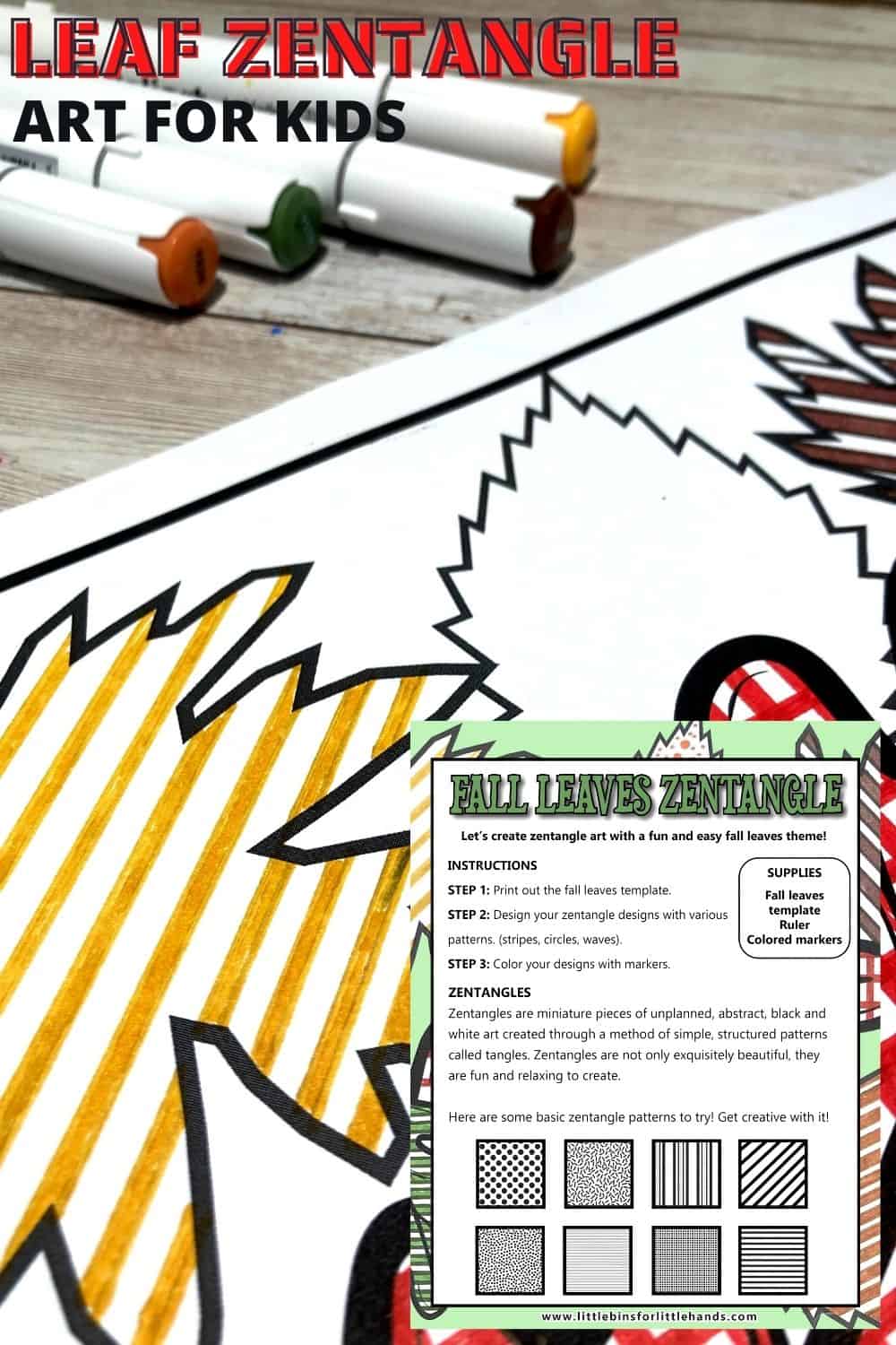 Fall Leaf Zentangle - Little Bins for Little Hands