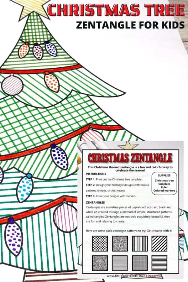 Christmas Zentangle (Free Printable) - Little Bins for Little Hands