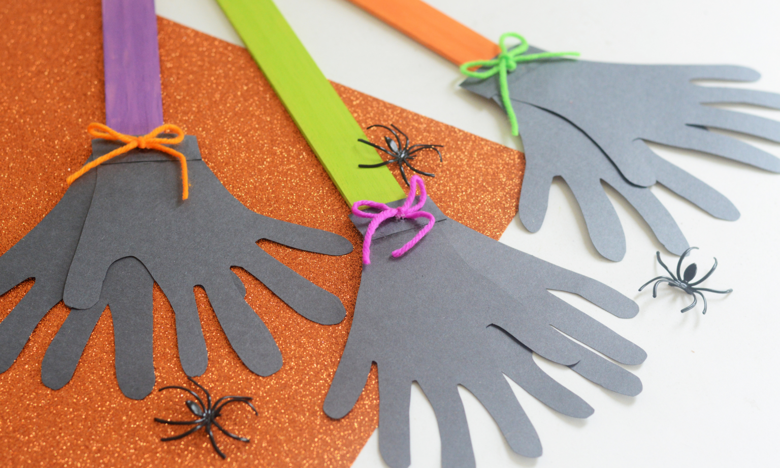 Handprint Witch's Broom Craft | Easy Halloween Handprint Craft!