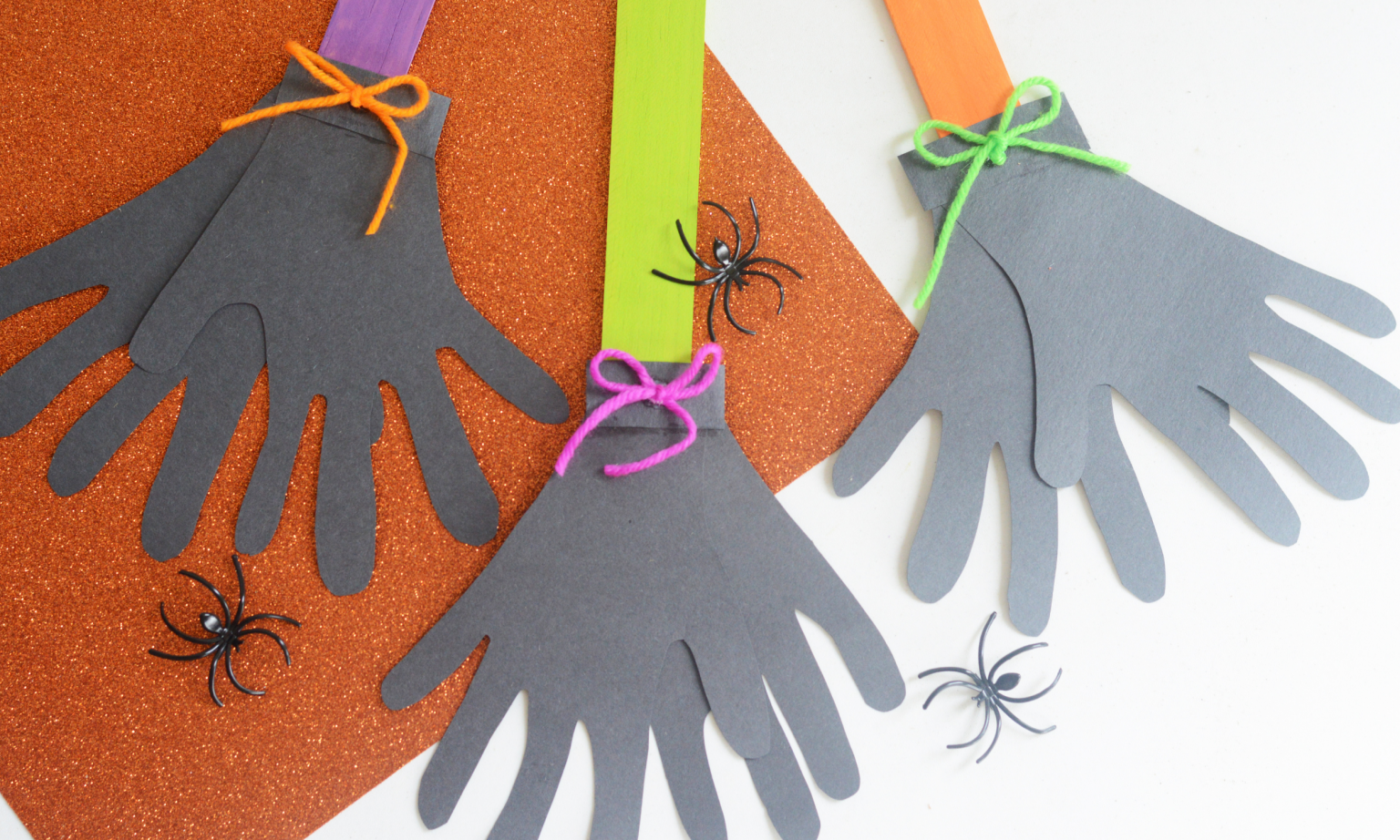 Handprint Witch's Broom Craft | Easy Halloween Handprint Craft!