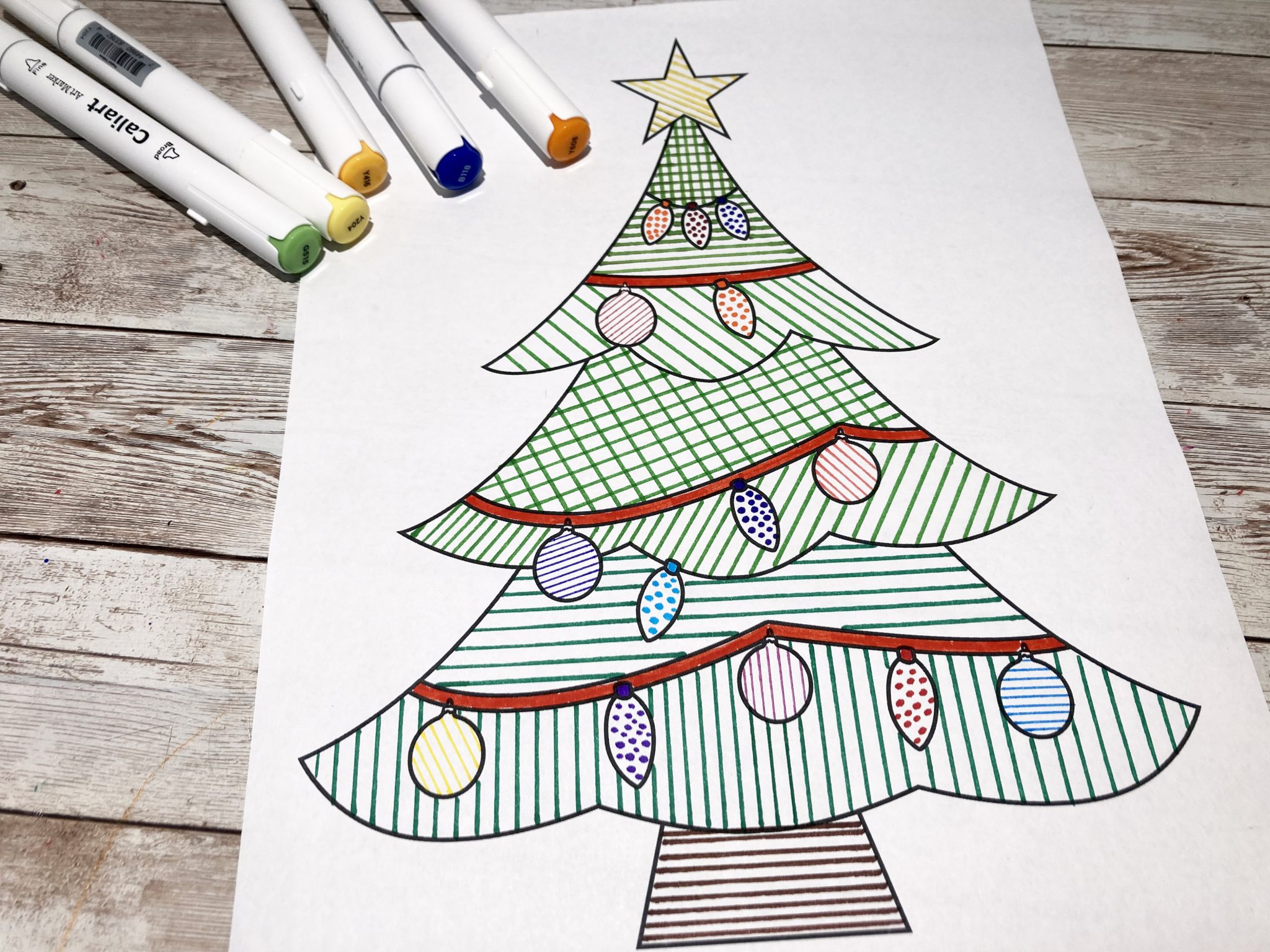 Christmas Zentangle (Free Printable) - Little Bins for Little Hands