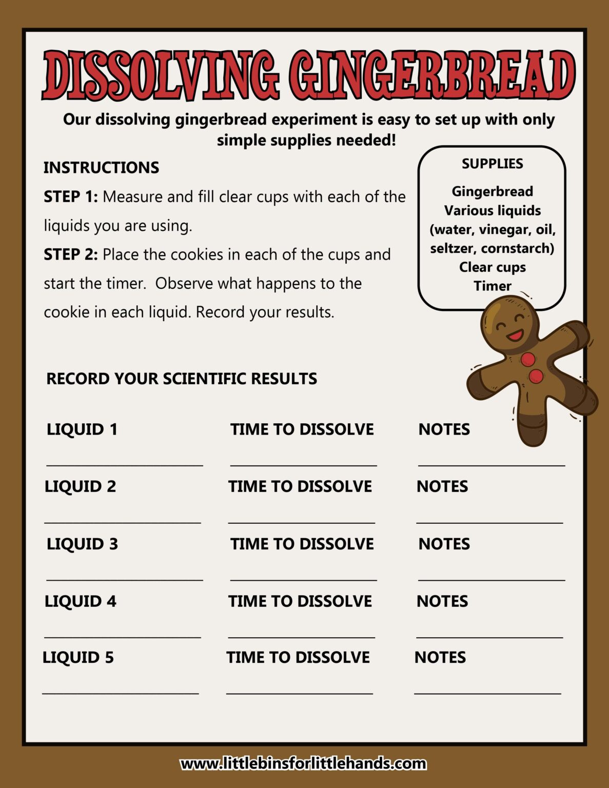 Printable Christmas Science Worksheets - Little Bins for Little Hands