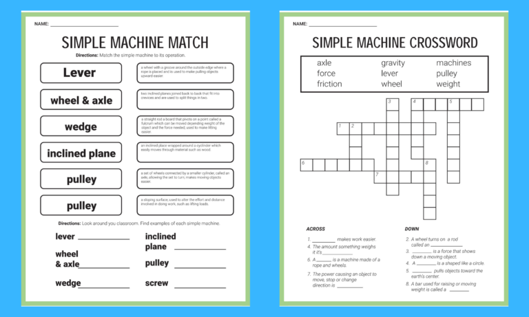 Simple Machines Worksheets for Kids - Little Bins for Little Hands