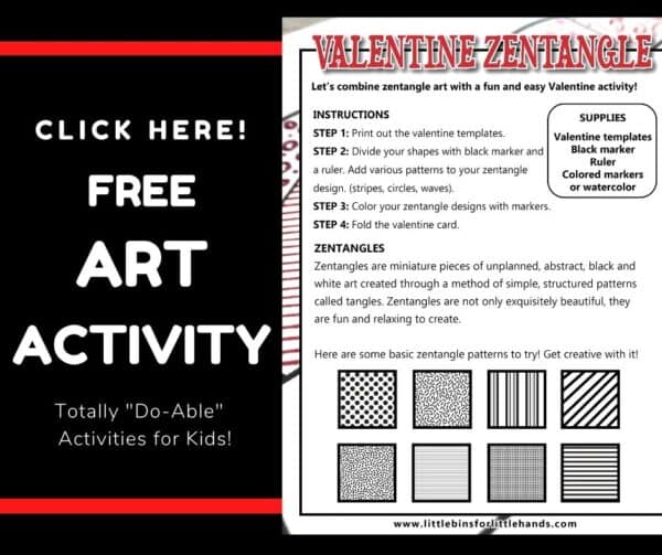Zentangle Valentine Hearts (Free Printable) - Little Bins for Little Hands