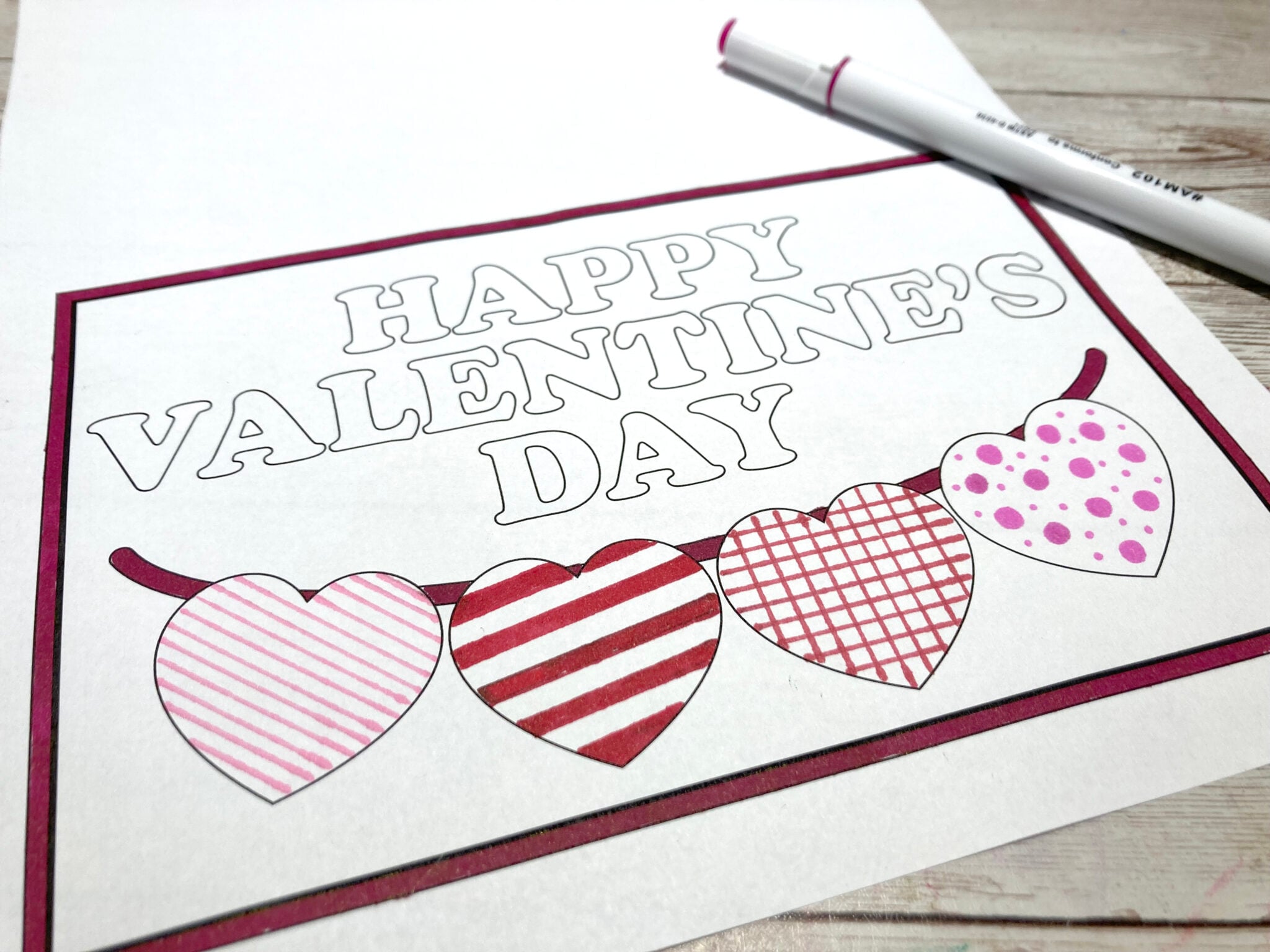 Zentangle Valentine Hearts (Free Printable) - Little Bins for Little Hands